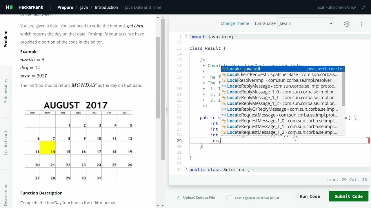 HackerRank Java Solution | Introduction | 11. Java Date and Time