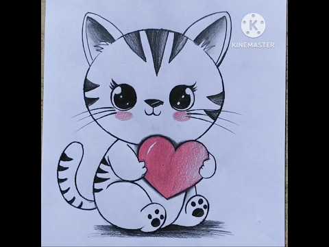 How to draw a cute cat 😺#shorts #cutedrawing #cutecat #drawing #art #pencildrawing #sketch #artwork