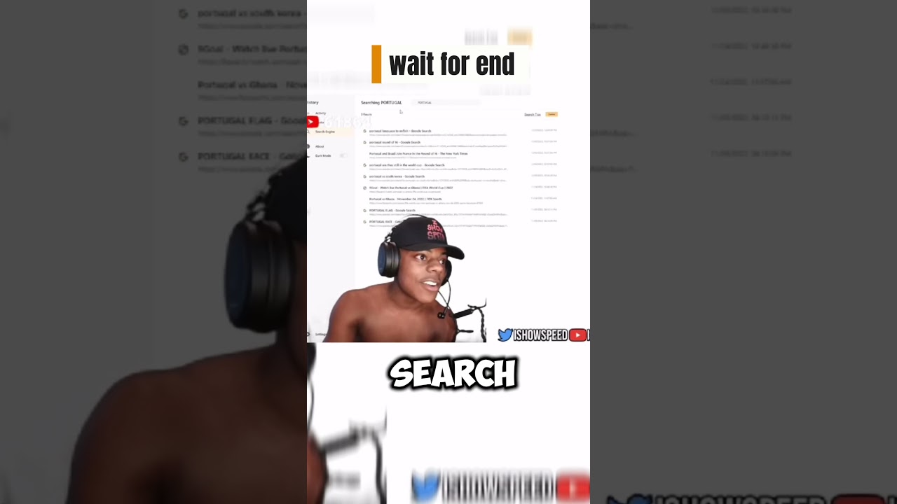 Ishowspeed shows his search history 😂 ..