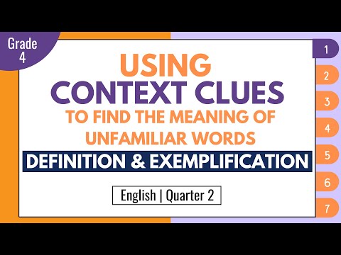 Context Clues: Definition and Exemplification | English 4 Q2 Week 1