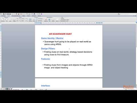 Learn Hands On Augmented Reality for iOS with ARKit 2 0 Game Design Document | packtpub com ...