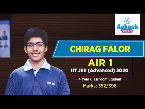 Aakashian Chirag Falor Tops JEE (Advanced) 2020 - AIR - 1 | JEE 2020 Topper From Aakash Institute