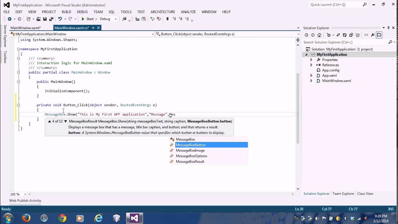 01  My First WPF Applications