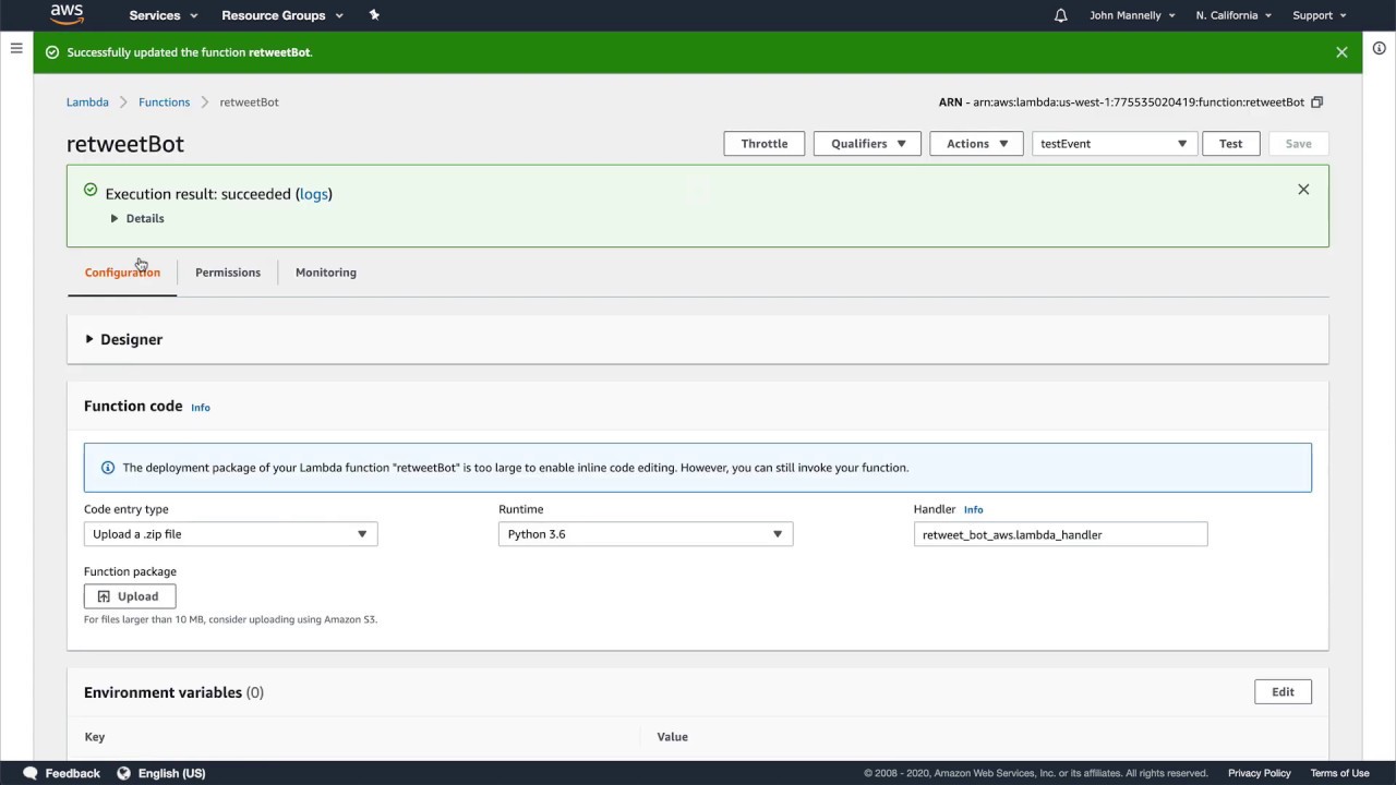 6.2 Deploying Twitter Bot with AWS