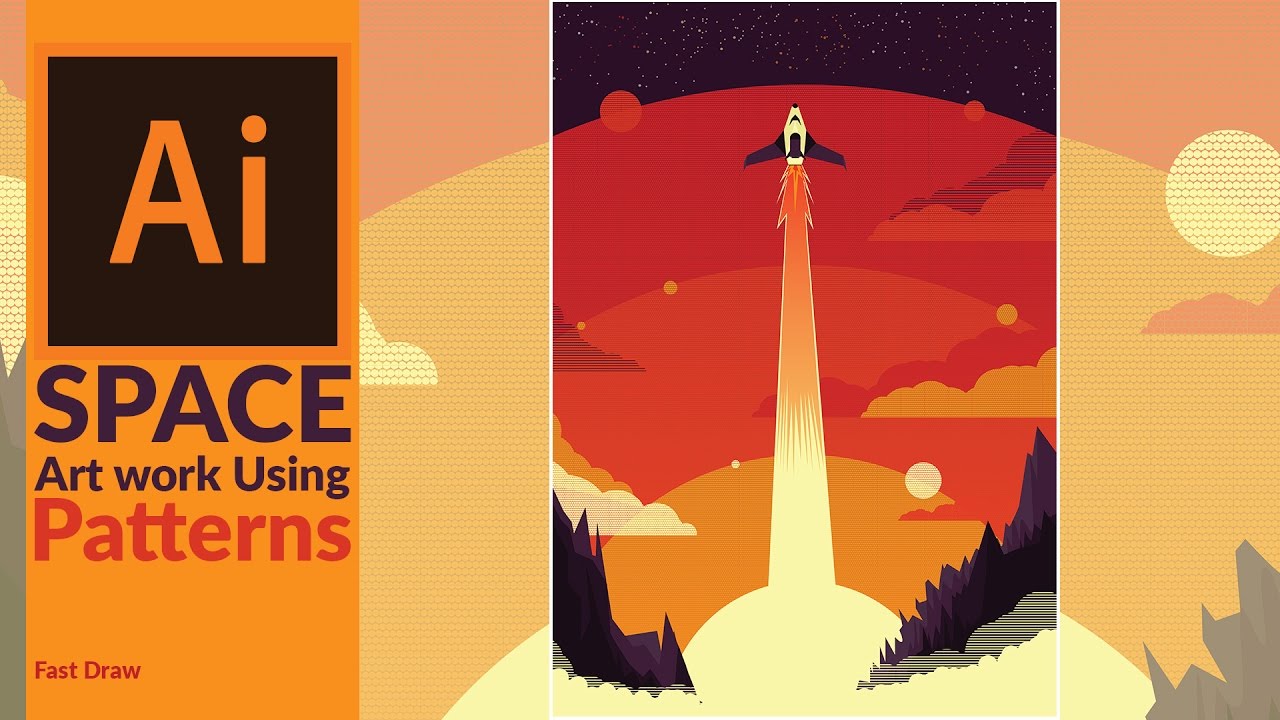 Creating a  Vector artwork with Patterns in Adobe illustrator - Fast Draw