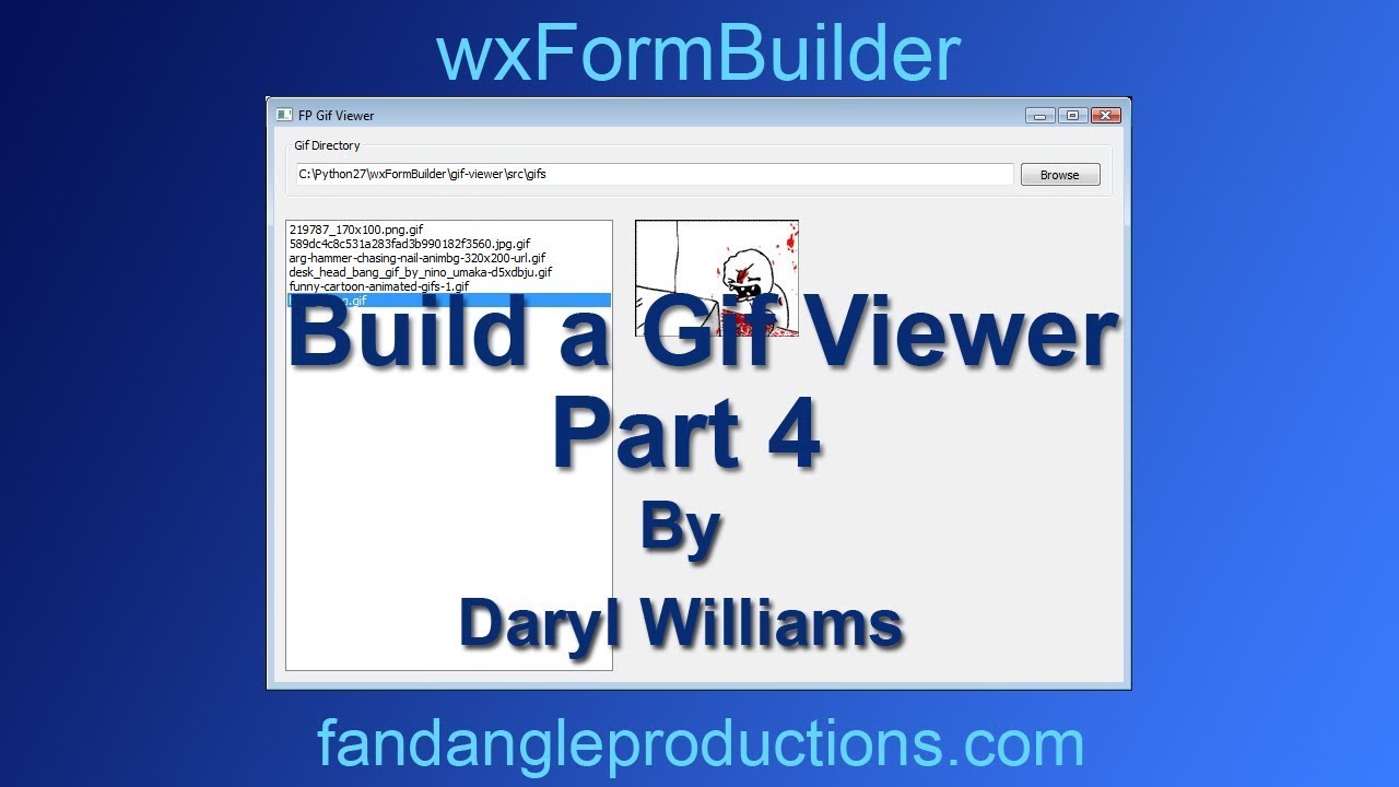 wxFormBuilder Build a Python Gif Viewer Part 4