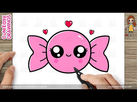 How to Draw a Cute Easy Candy Chocolate for Kids Step by Step