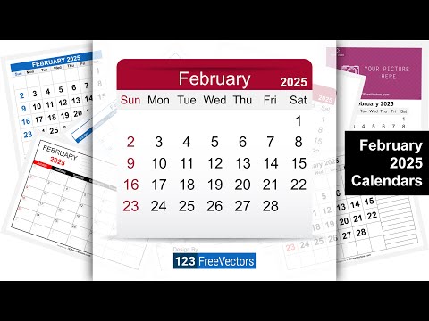 February 2025 Calendar | 123FreeVectors