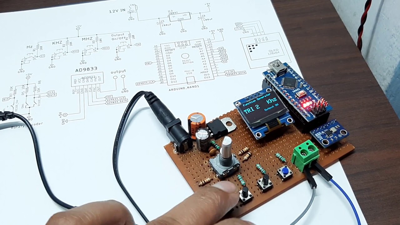 Arduino based Function Generator with AD9833 DDS Function Generator Module