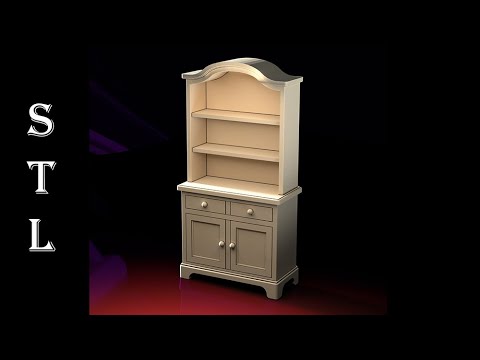 Miniature Kitchen Cabinet STL | 1/12 Scale Dollhouse Furniture 3D Print