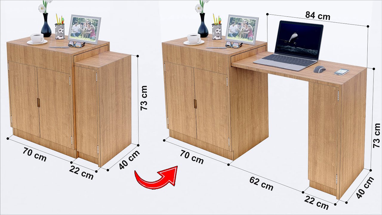 HOW TO MAKE A CABINET WITH A EXTENDABLE DESK STEP BY STEP