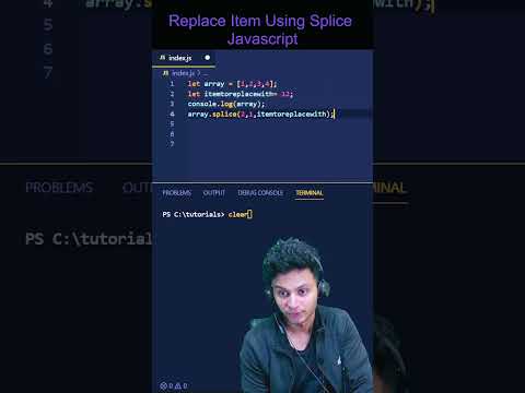 Replace element in an array using splice function in JavaScript 🔥 | JavaScript Interview Question