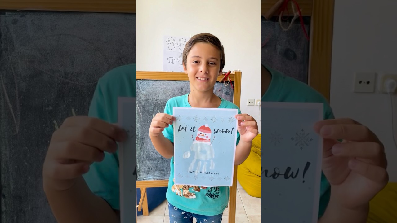 Christmas Snowman Handprint Art Craft Template Printable Downloads | Christmas Greeting Card