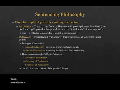Introduction to Criminal Justice - Sentencing and Appeals (Post Trial)