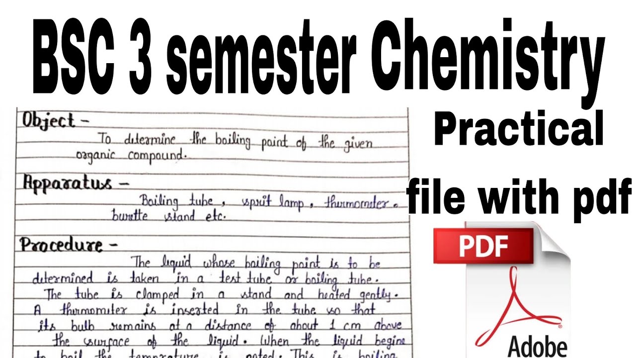 BSC 3 semester chemistry practical file with pdf download