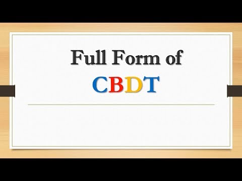 Full Form of CBDT || Did You Know?