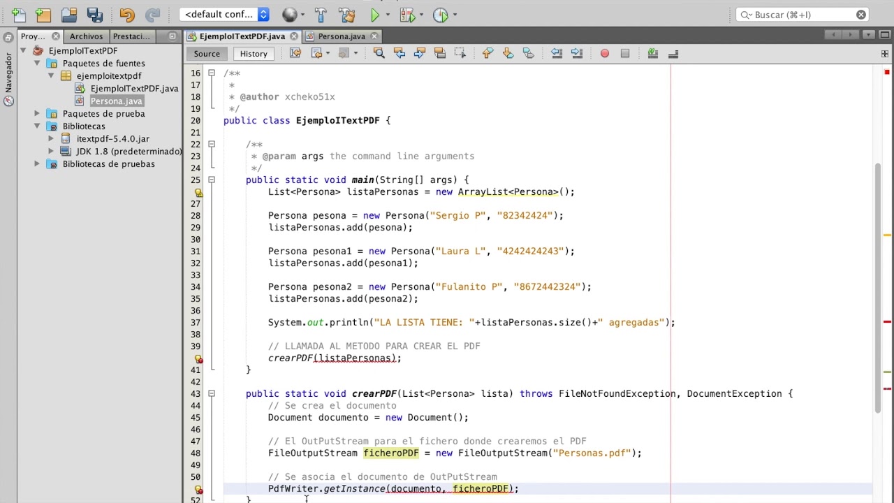 Crear PDF usando iTextPDF en  Java