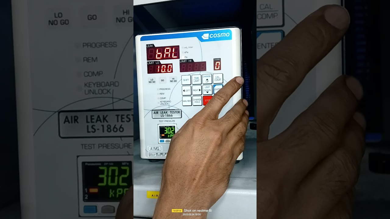 Cosmo leak tester paramiter settings