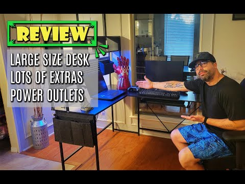SEDETA Large L-Shaped Gaming Desk, Reversible and with Power Outlets