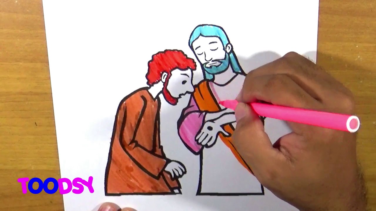 How to Color Jesus Christ Show His Hand To Doubting Thomas Coloring Pages