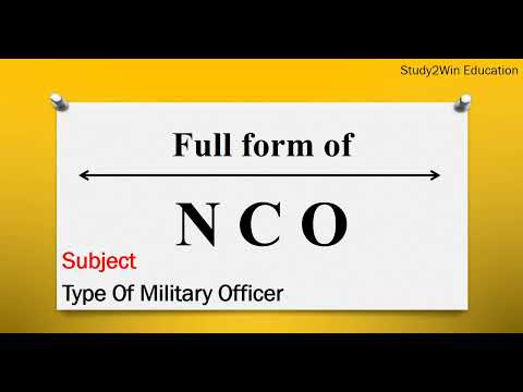 NCO ka full form | Full form of NCO in English | Subject - Type of military officer