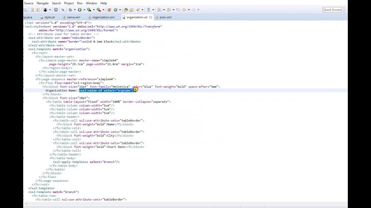 Create PDF from XML using Apache Fop for Java
