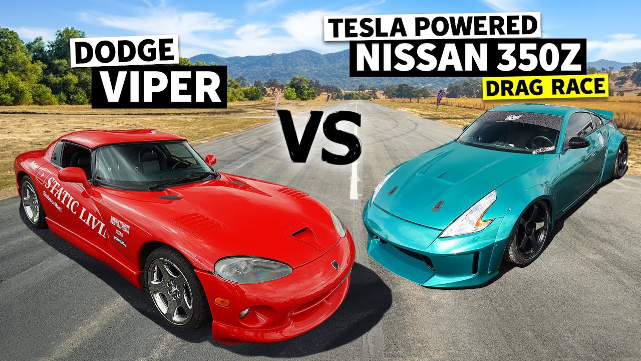 Tesla-Swapped Nissan 350Z Drag Races Dodge Viper SR II, Both Are Super ...