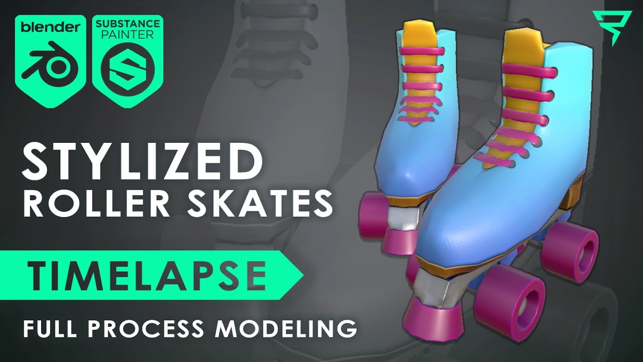 Stylized Roller Skates - 3D Modeling Timelapse