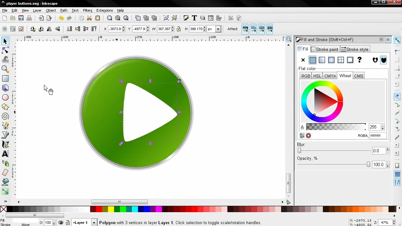 Player Buttons PART 2 - Inkscape Tutorial