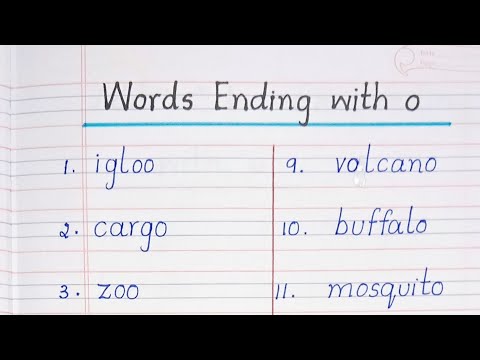 Words ending with o
