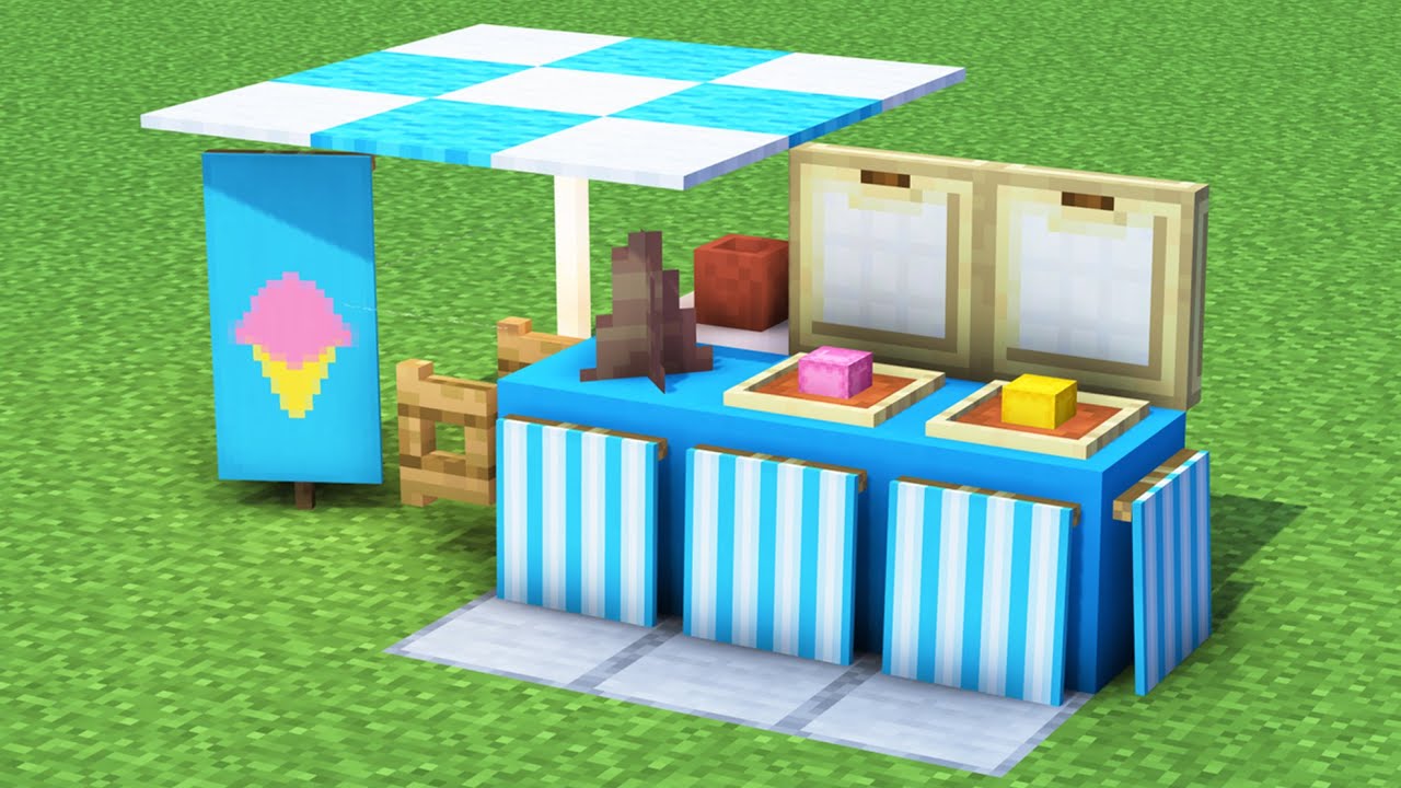 Minecraft Tutorial: How To Make An Ice Cream Stand - Minecraft Builders