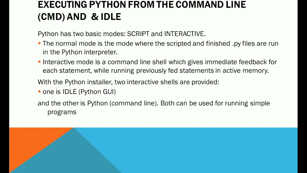 Executing Python from the Command Line cmd and  & IDLE