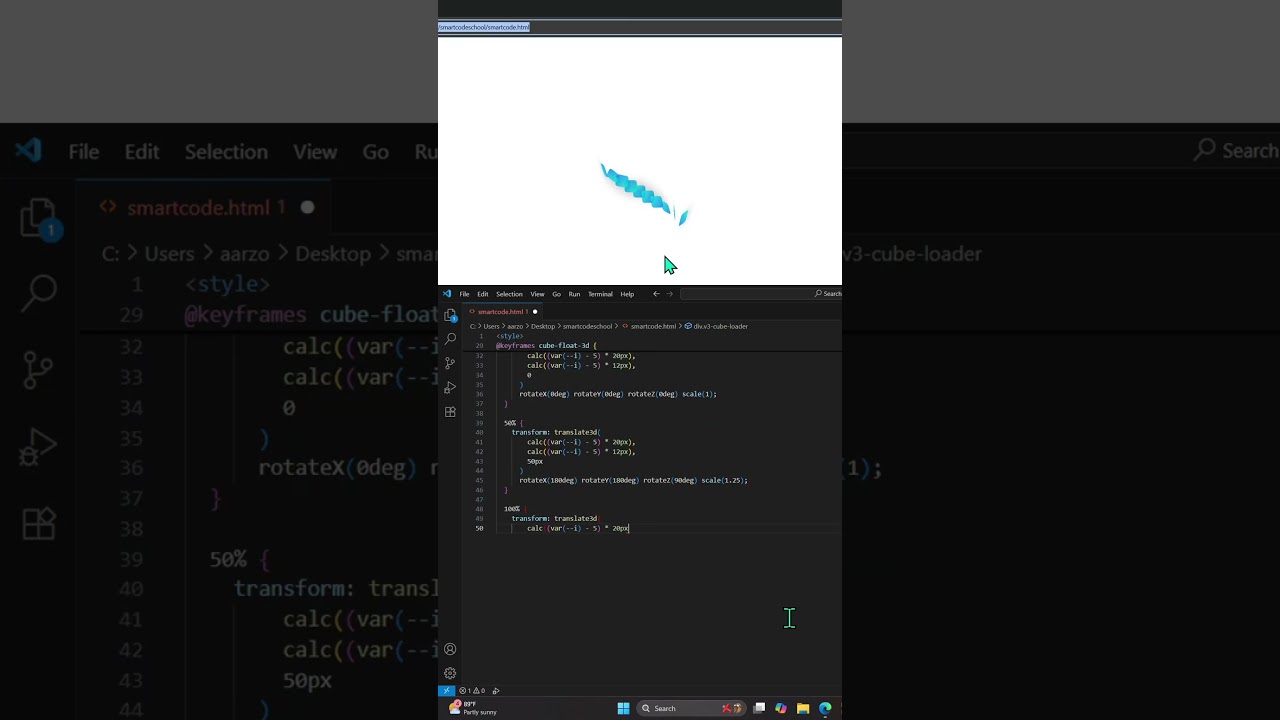 Create a Loading Page Using HTML & CSS | Easy CSS Loader Animation Tutorial #coding #htmlcss