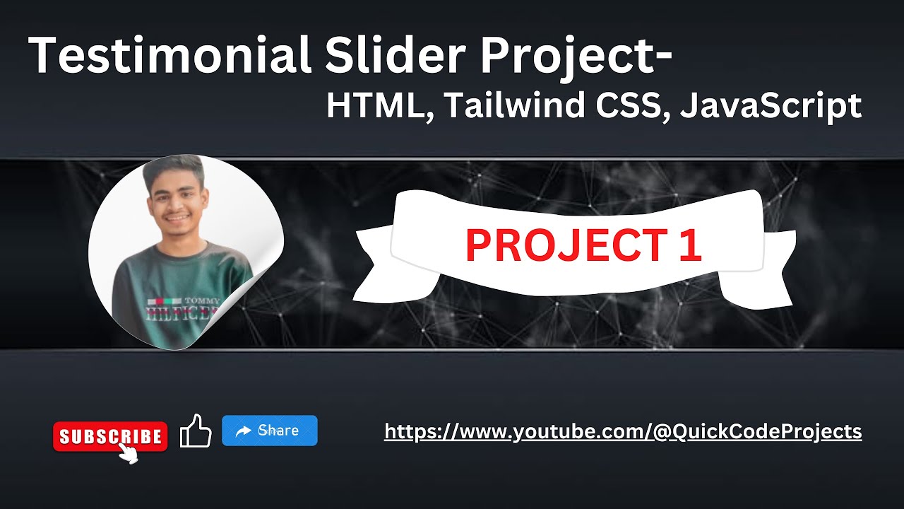 Responsive Testimonial Slider using Tailwind CSS & JavaScript | HTML, CSS, JS Project Tutorial