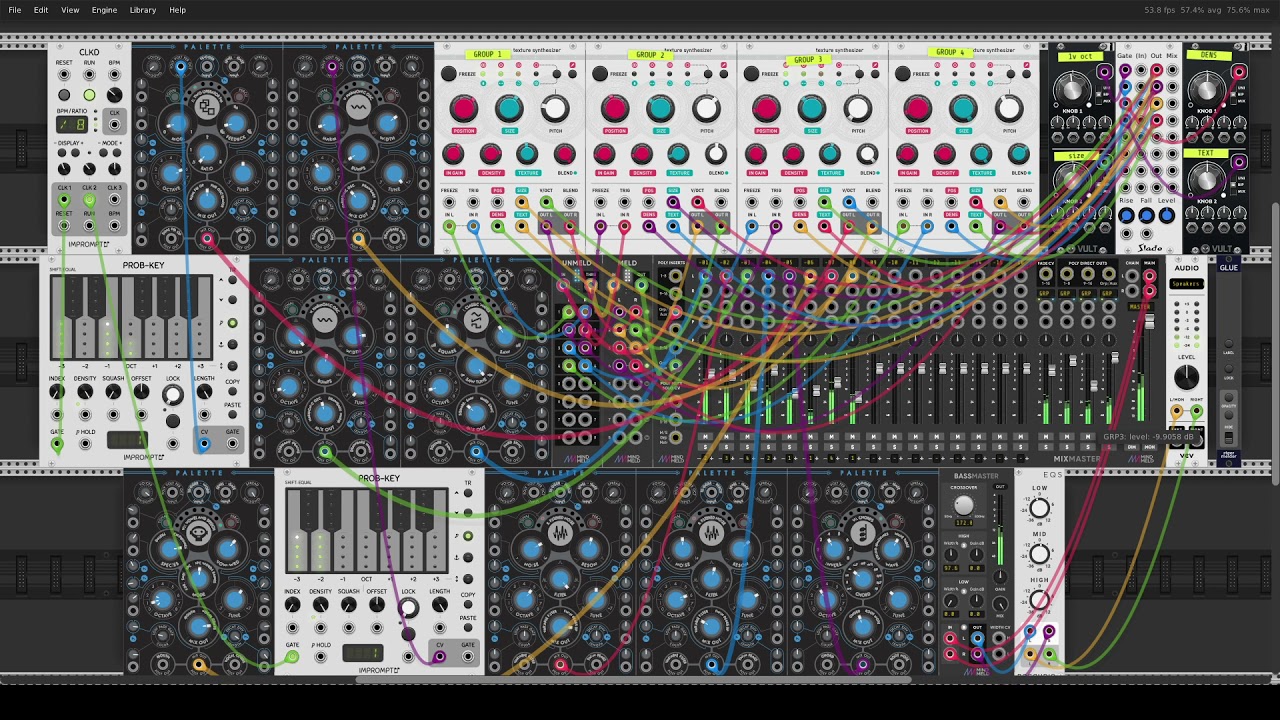 Mutable Clouds ambient machine based on Buss Processing in VCV Rack v2