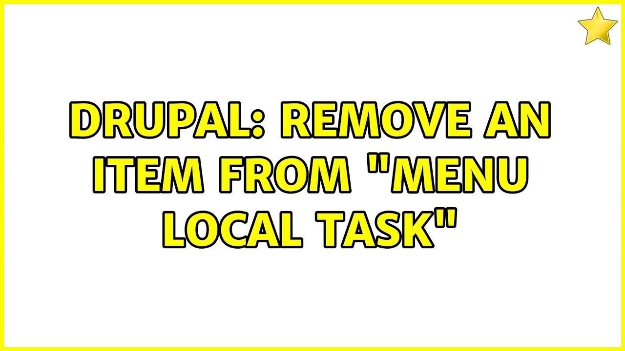 Drupal: Remove an item from 