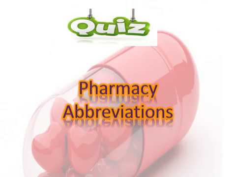 Pharmacy Abbreviations