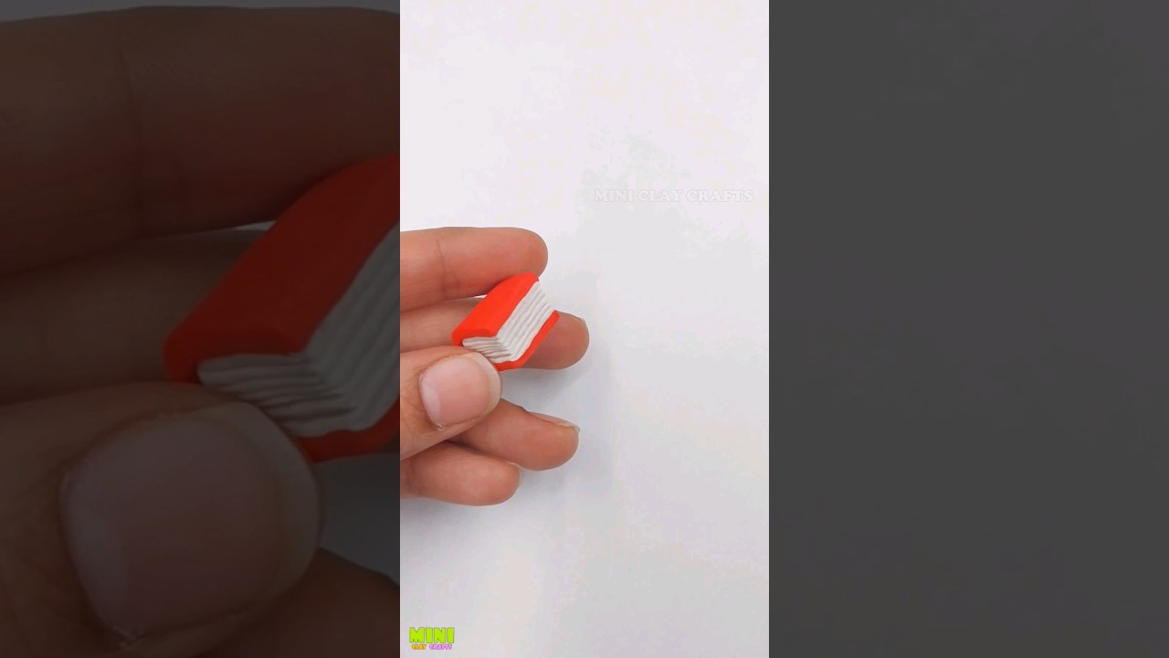 DIY Miniature Clay Book 📕 #viral #ytshots #clayminiature