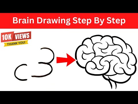 How To Draw Brain |Turn C 3 To Brain Drawing |Realistic Brain Drawing Easy Step By Step