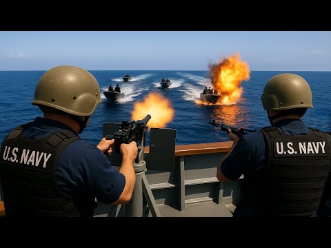 Iranian Fast Boats ATTACK the WRONG US Navy Ship…