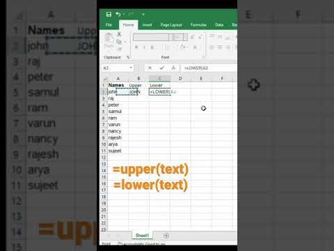 EXCEL- shortcut UPPERCASE & lowercase