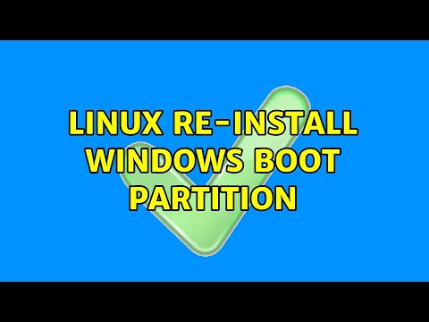 Linux re-install Windows boot partition