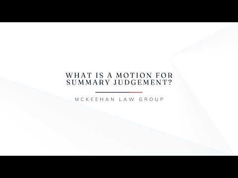 What Is A Motion For Summary Judgement?