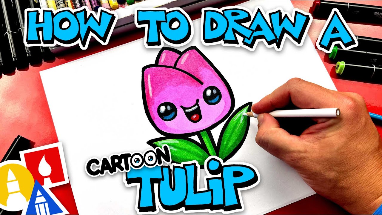 How To Draw A Cartoon Tulip