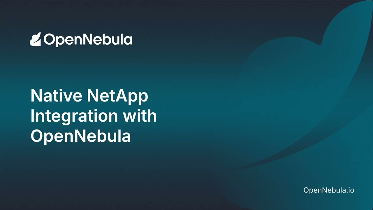 Native NetApp Integration with OpenNebula