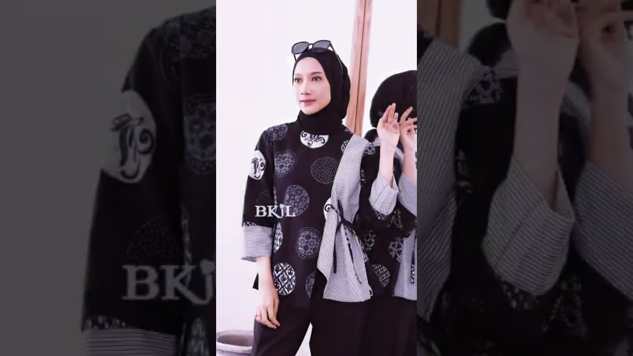 Blouse batik atasan batik wanita modern batik wanita kombinasi #shorts
