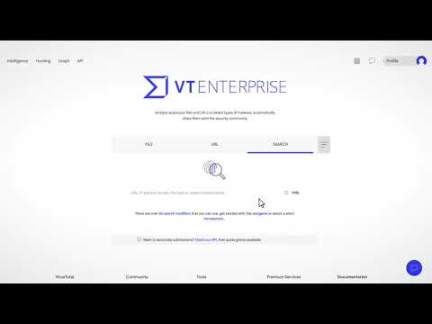 Walkthrough VirusTotal Intelligence Interface