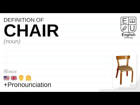 CHAIR meaning, definition & pronunciation | What is CHAIR? | How to say CHAIR