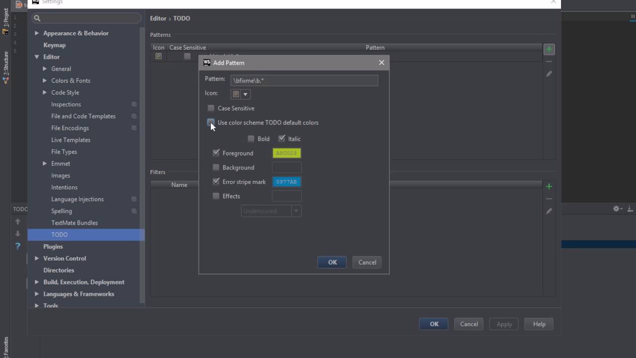 WebStorm. TODO Comments. Creating TODO pattern