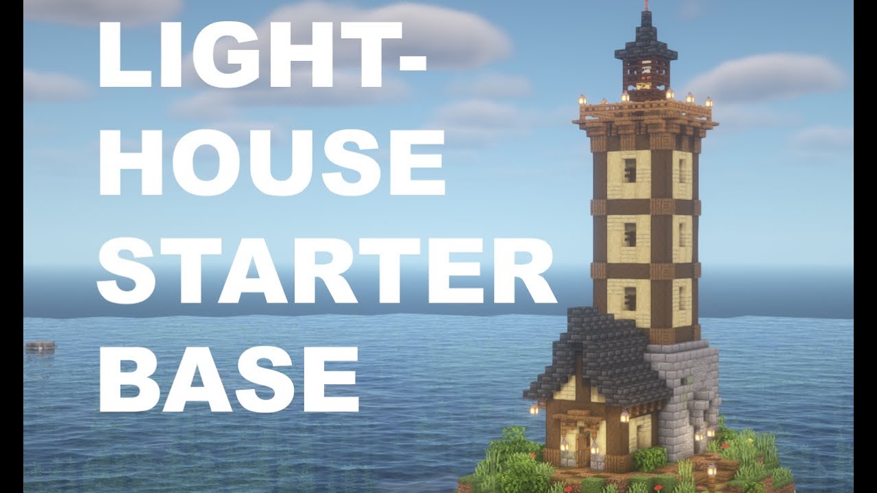 MINECRAFT: Medieval Lighthouse Starter Base | Tutorial
